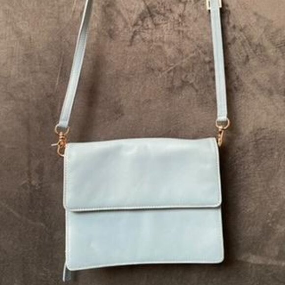 Levenger | Bags | Levenger Light Blue Crossbody Purse Like New | Poshmark